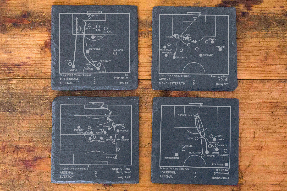Arsenal Greatest Goals: Slate Coasters (Set of 4) – Playbook