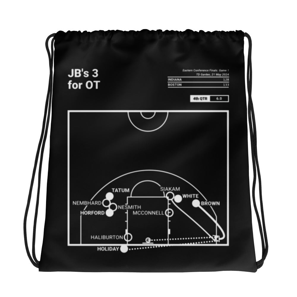 Boston Celtics Greatest Plays Drawstring Bag: JB's 3 for OT (2024 ...