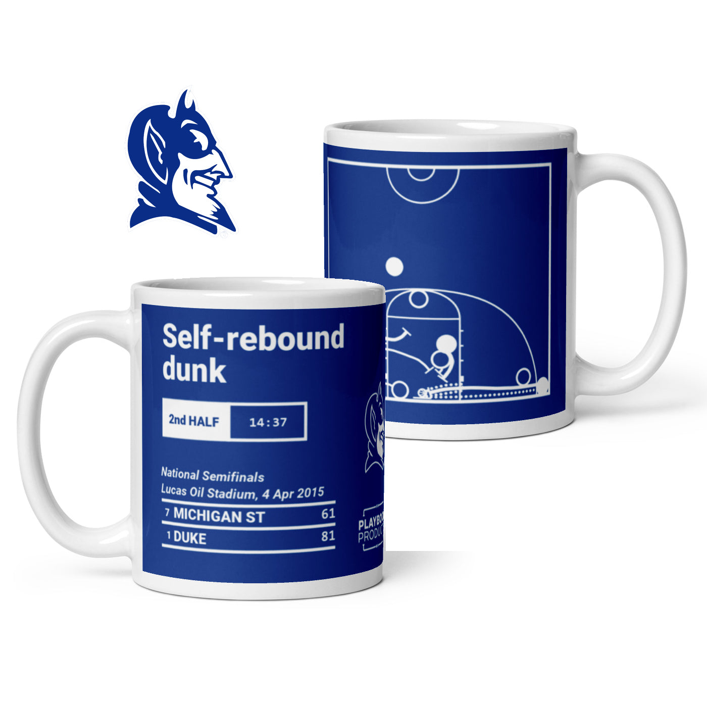 Duke Basketball Greatest Plays Mug: Self-rebound dunk (2015) – Playbook