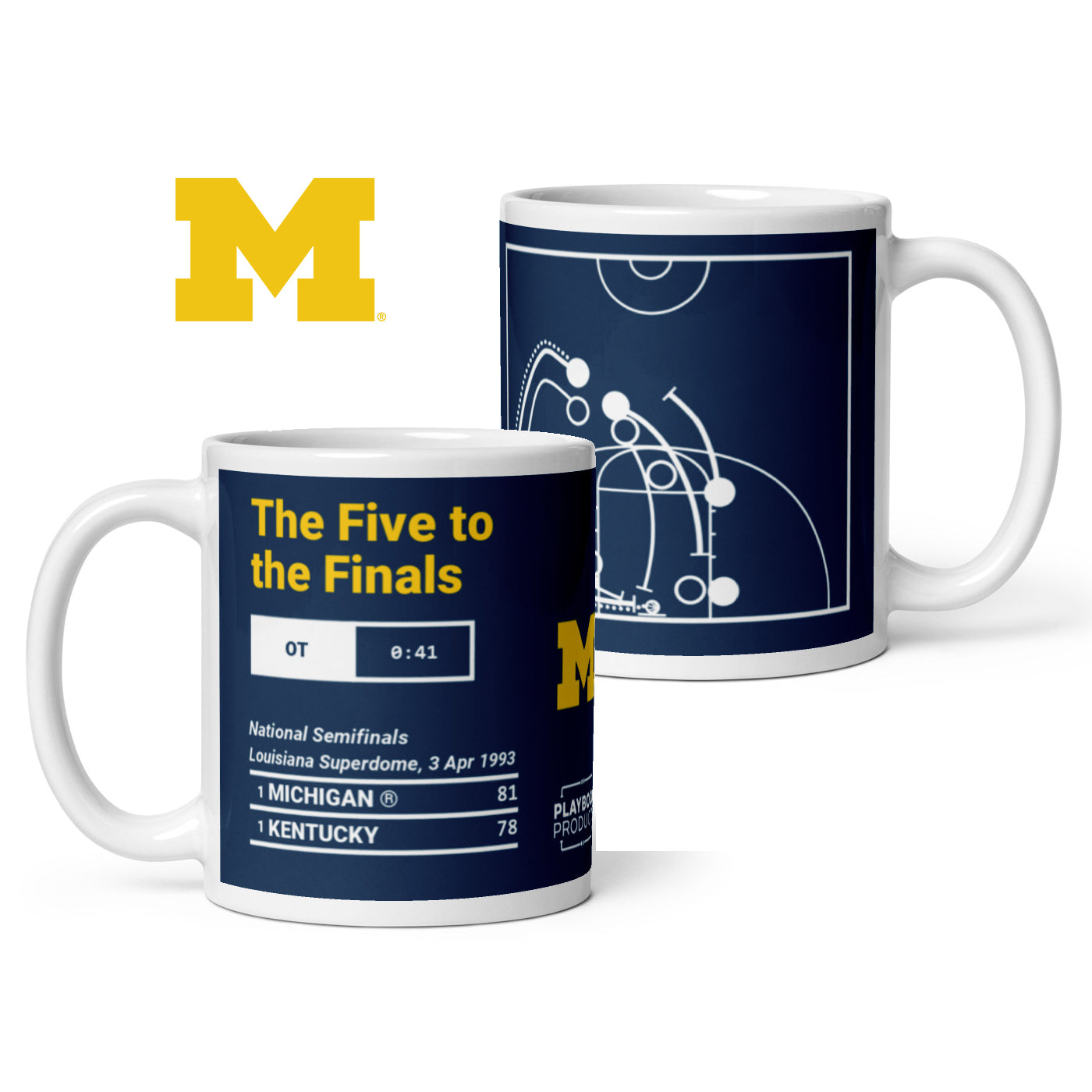 Michigan Basketball Greatest Plays Mug: The Five to the Finals (1993 ...