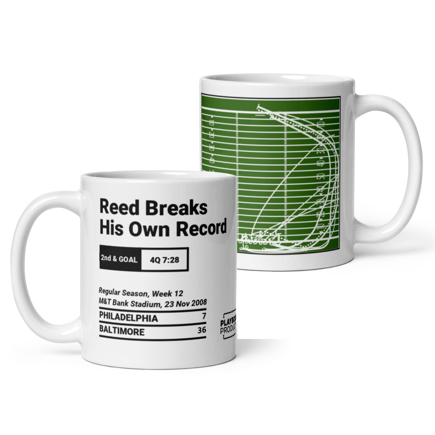 Baltimore Ravens Greatest Plays Mug: Reed Breaks His Own Record (2008 ...