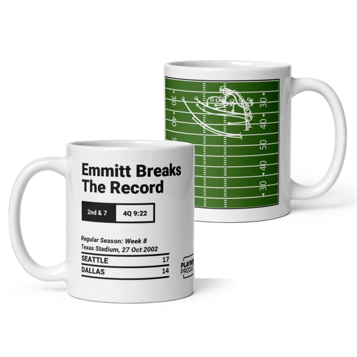 Dallas Cowboys Greatest Plays Mug: Emmitt Breaks The Record (2002 ...