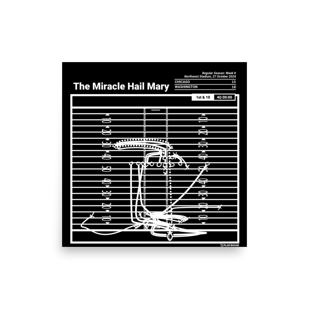 Washington Commanders Greatest Plays Poster: The Miracle Hail Mary (20 ...