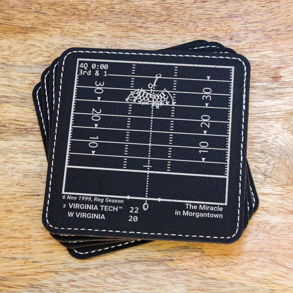 Virginia Tech Football Greatest Plays: Leatherette Coasters (Set of 4 ...