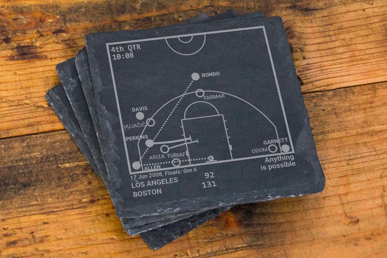 Boston Celtics Greatest Plays: Slate Coasters (Set of 4) – Playbook