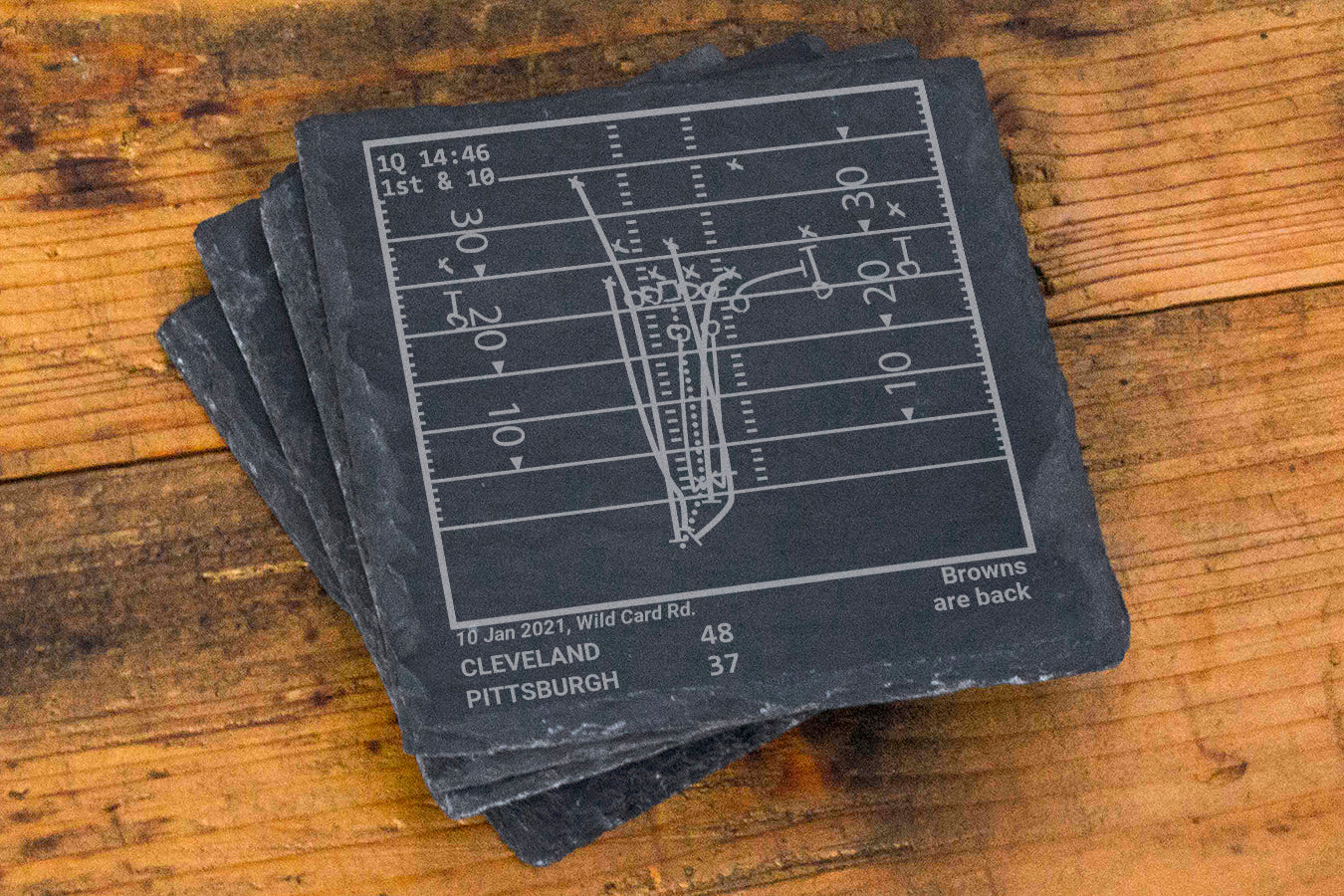 Cleveland Browns Greatest Plays: Slate Coasters (Set of 4) – Playbook