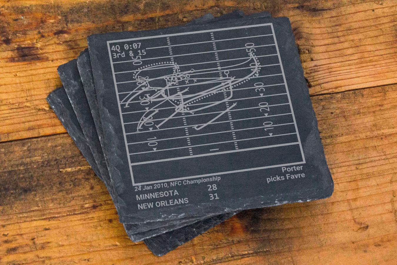 New Orleans Saints Greatest Plays: Slate Coasters (Set of 4) – Playbook