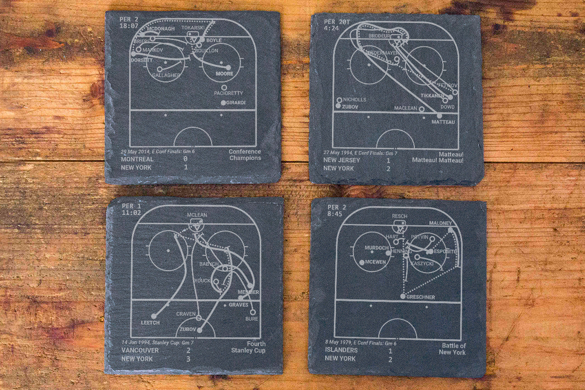 New York Rangers Greatest Goals: Slate Coasters (Set of 4) – Playbook