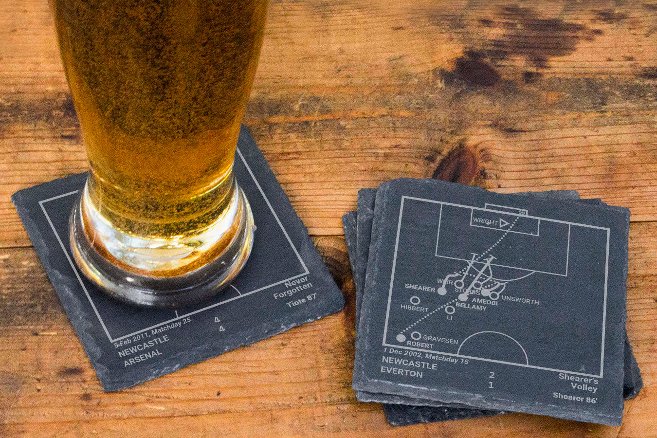 Newcastle Greatest Goals: Slate Coasters (Set of 4) – Playbook