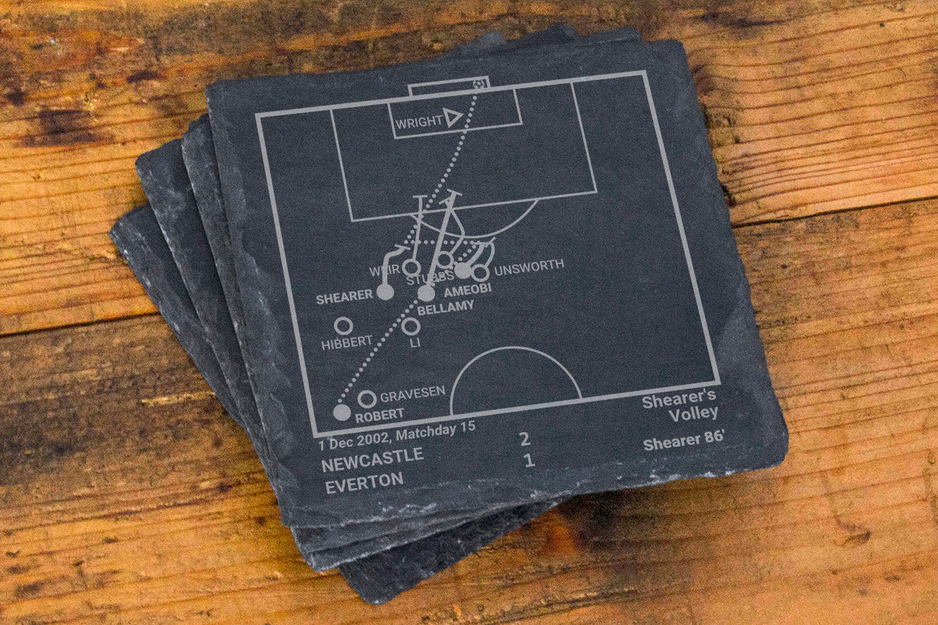Newcastle Greatest Goals: Slate Coasters (Set of 4) – Playbook