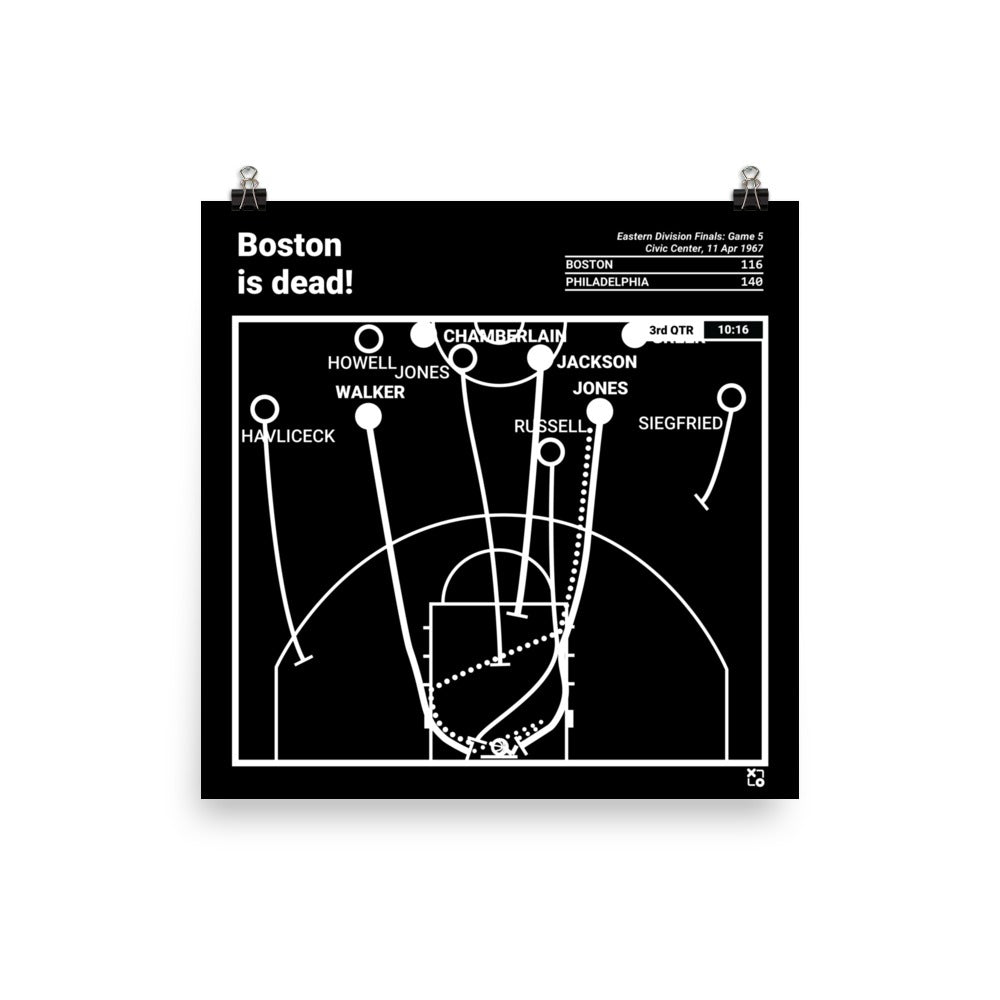 Philadelphia Sixers Greatest Plays Poster: Boston is dead! (1967 ...