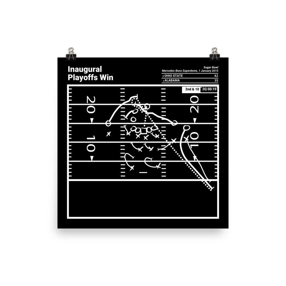 Ohio State Football Greatest Plays Poster: Inaugural Playoffs Win (201 ...