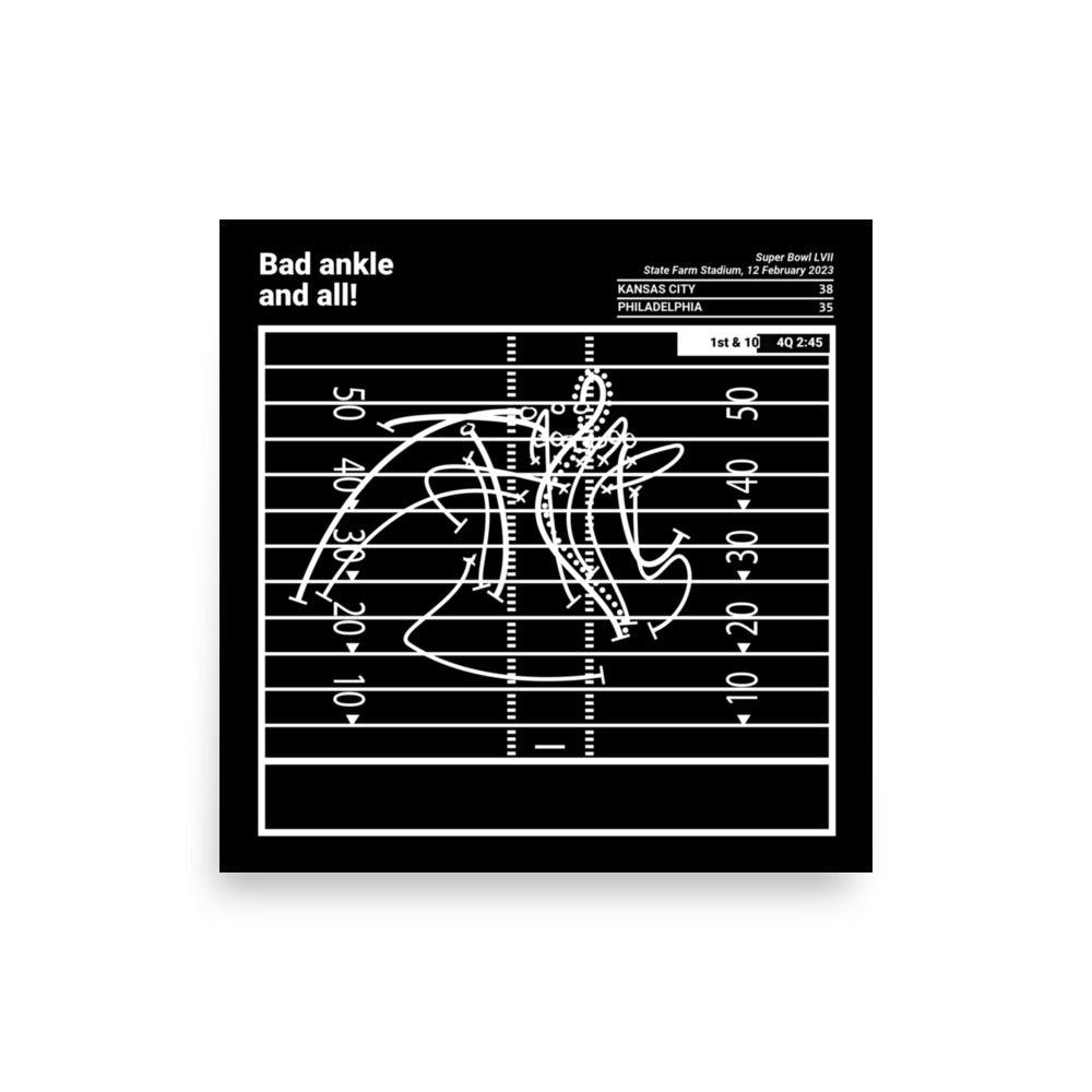 Kansas City Chiefs Greatest Plays Poster: Bad ankle and all! (2023 ...