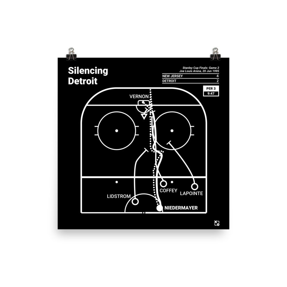 New Jersey Devils Greatest Goals Poster: Silencing Detroit (1995 ...